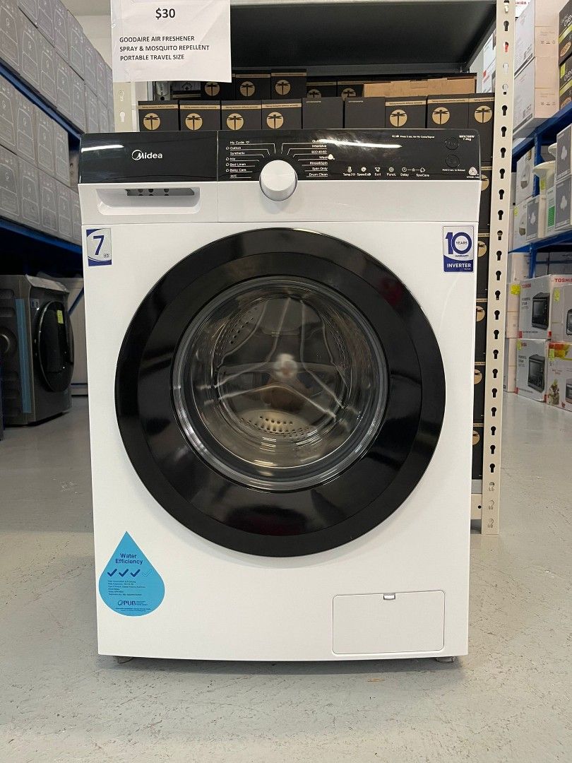 MIDEA 7KG FRONT LOAD WASHER MFK768W Display Set, TV & Home Appliances ...