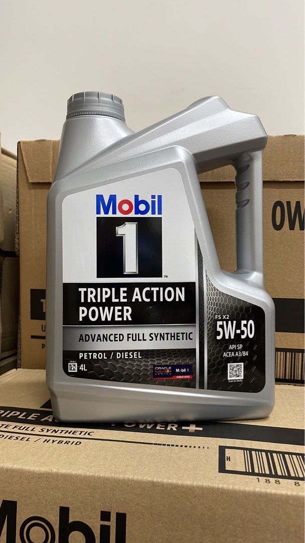 Mobil 1 Triple Action Power FS X2 5W50 4L [Authentic] Advanced Full ...