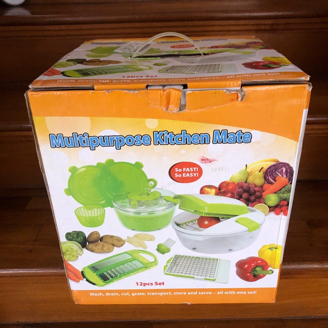 Multipurpose 12-piece Kitchen Mate, salad spinner, grater, Prepare ...