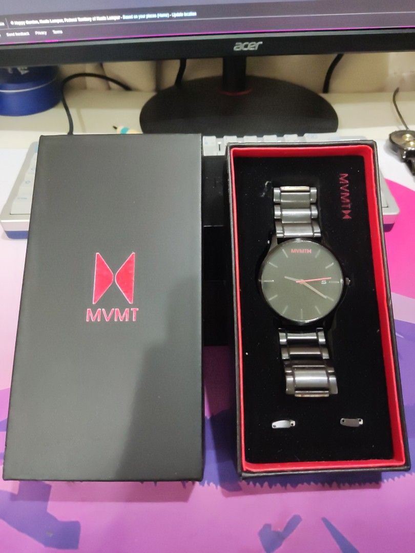 MVMT Watch Classic Black 45mm, Men's Fashion, Watches & Accessories ...