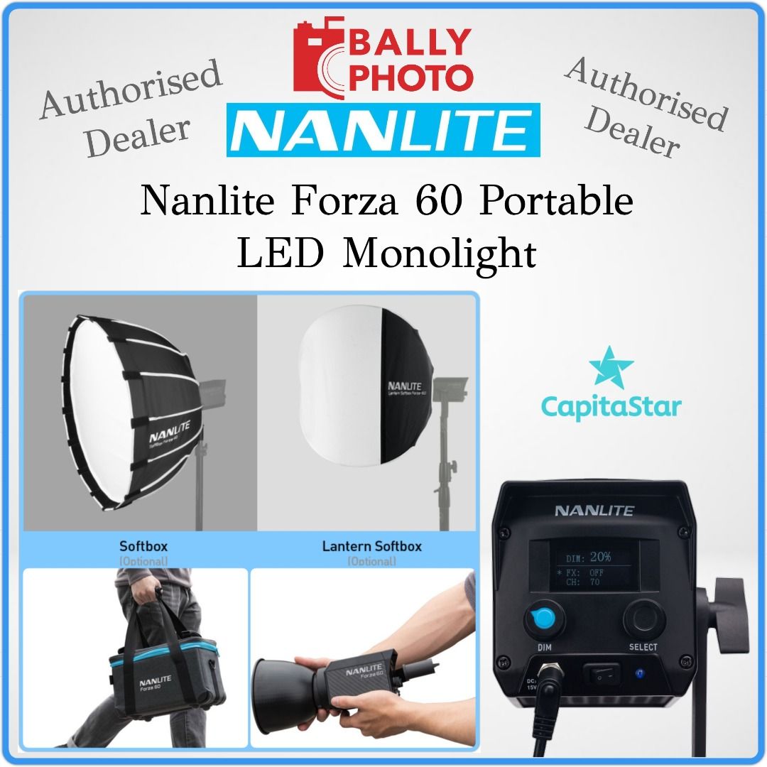 Nanlite Forza 60 Portable LED Monolight Kit, Photography, Photography ...