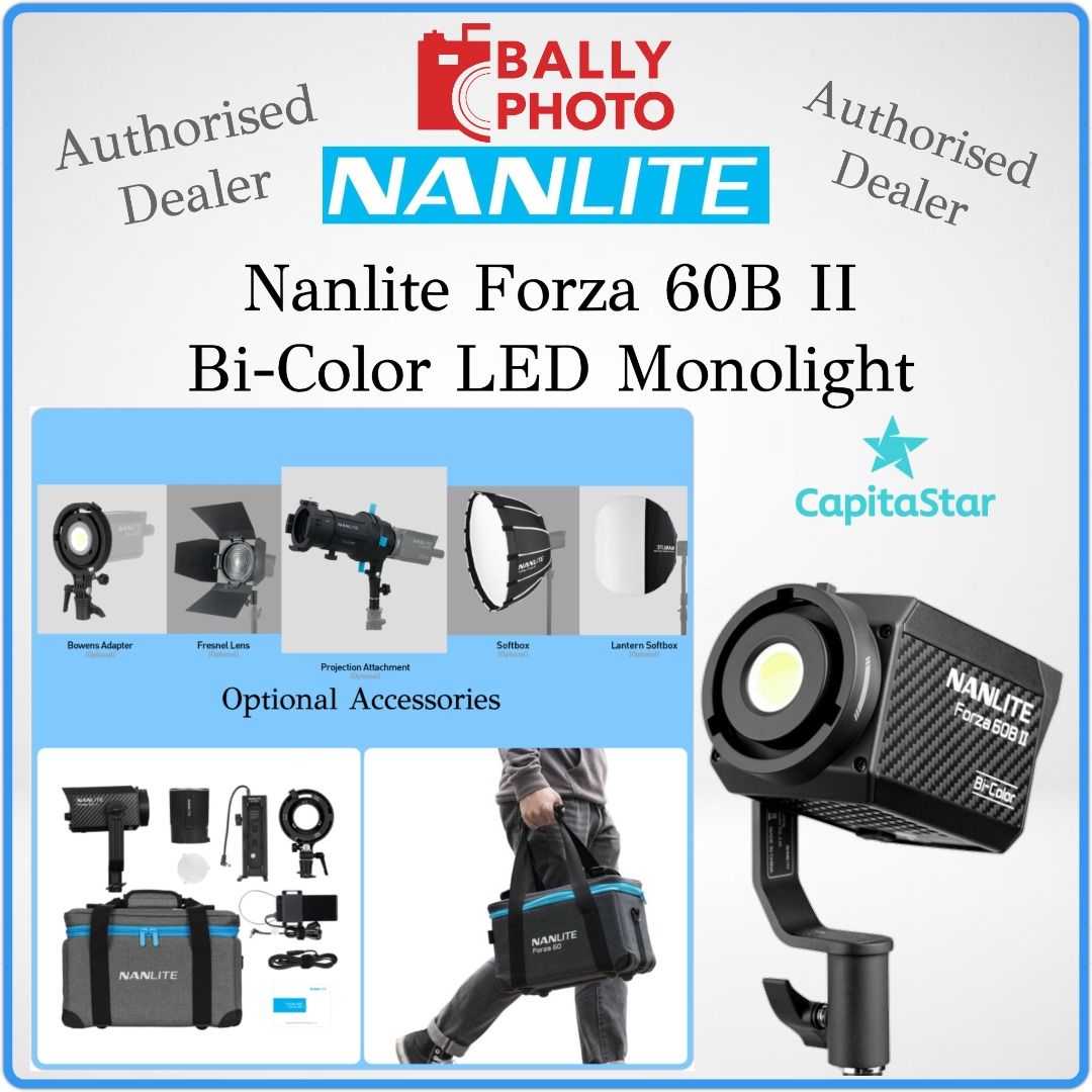 Nanlite Forza 60B II Bi-Color LED Monolight, Photography, Photography ...