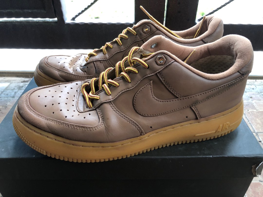 Nike Air Force 1 AF1 Low Flax Wheat Dark Mocha, Men's Fashion, Footwear ...