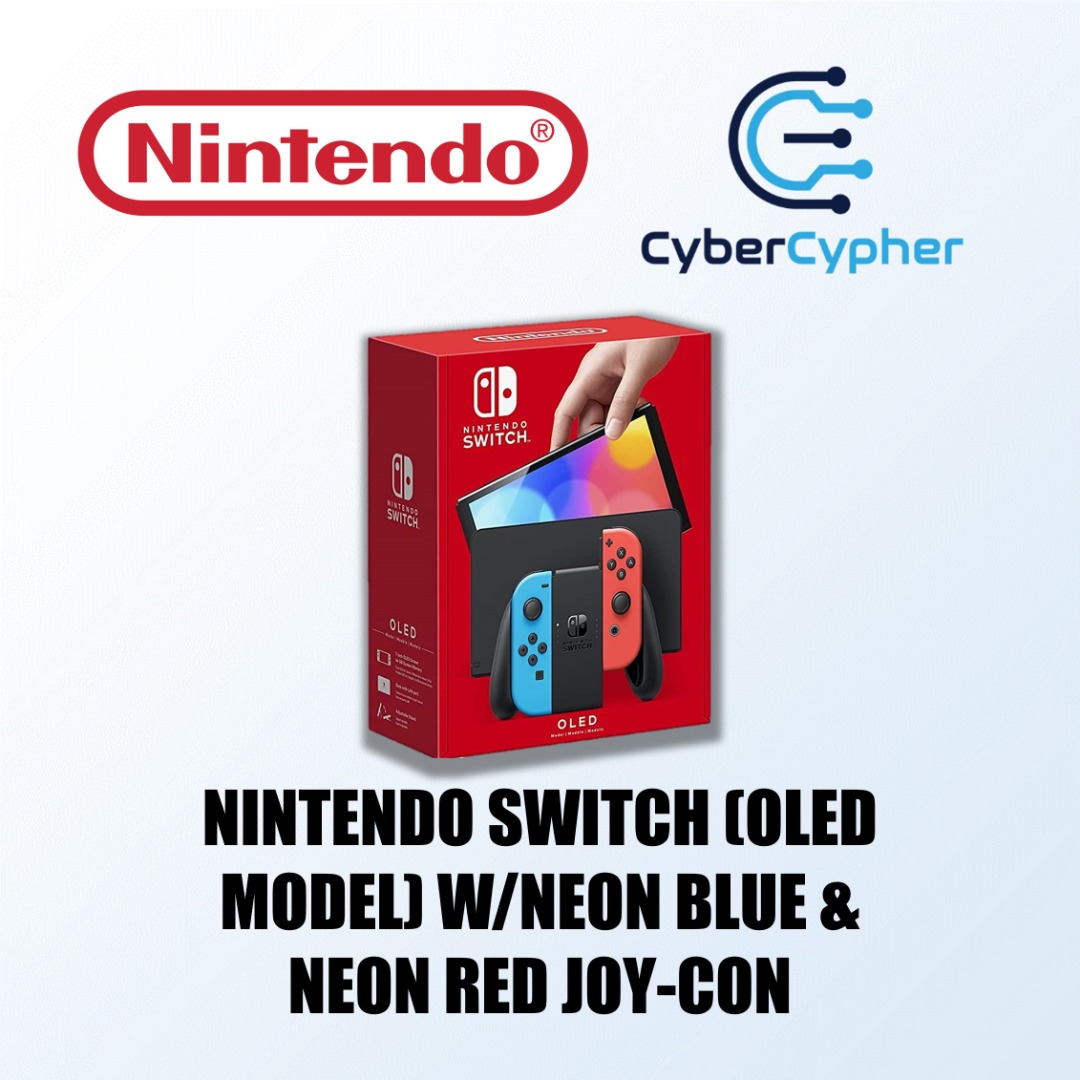 [OFFICIAL RESELLER] Nintendo Switch (OLED Model) W/Neon Blue & Neon Red ...