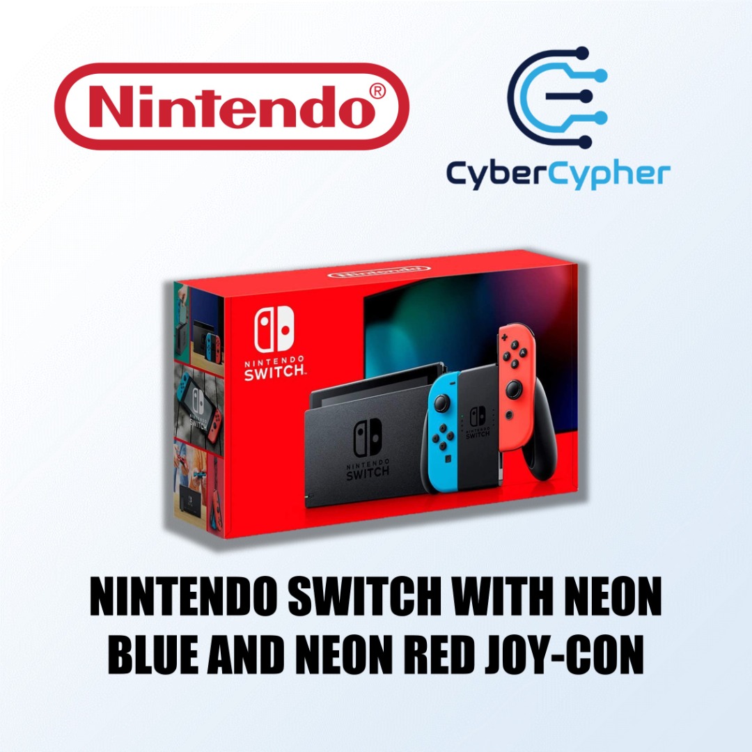 [OFFICIAL RESELLER] Nintendo Switch With Neon Blue And Neon Red Joy-Con ...