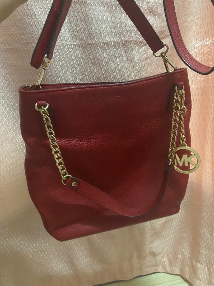Original MK Red 2way Gold Chain Sling on Carousell