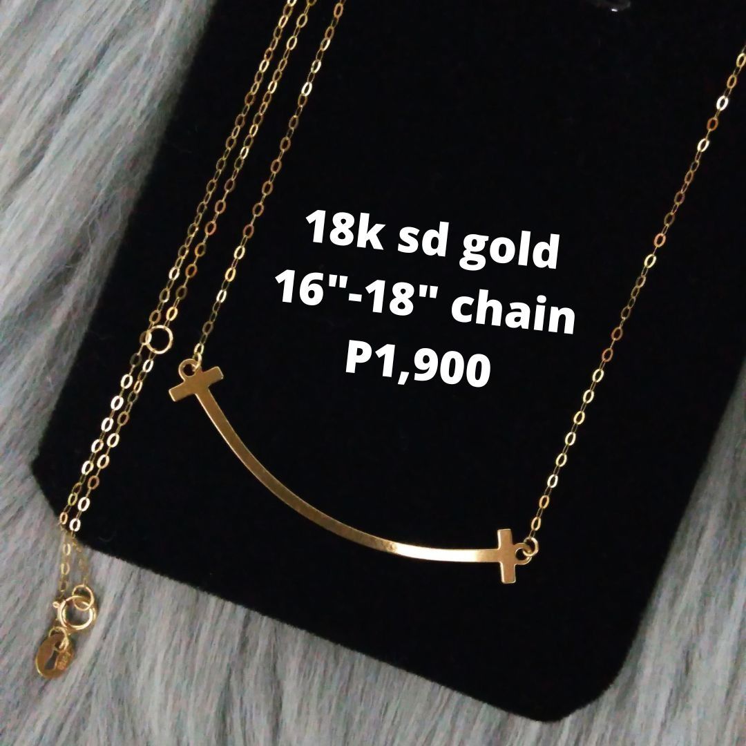 Pawnable 18k Saudi Gold Necklace - Adjustable Chain 16" to 18", Women's ...