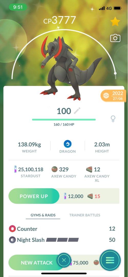 Pokemon Go Shiny Haxorus for sell, Video Gaming, Video Games, Others on ...