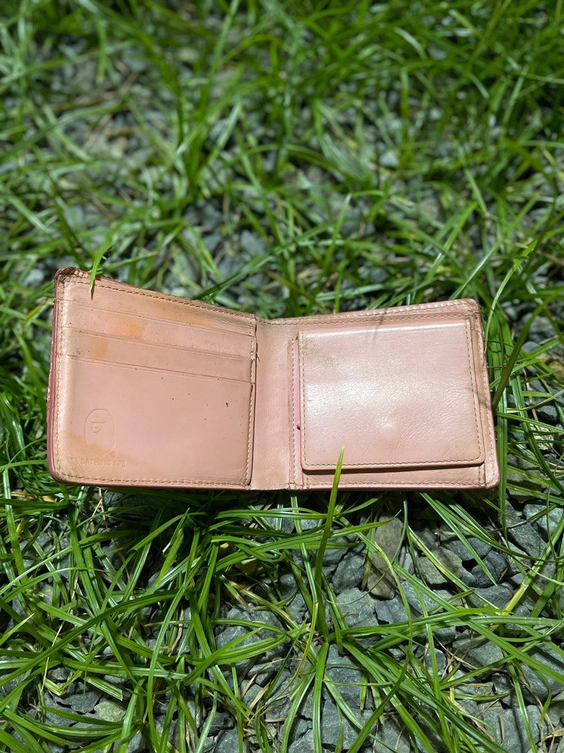 RARE AUTHENTIC VINTAGE BAPE PINK LEATHER CAMO WALLET, Luxury, Bags ...