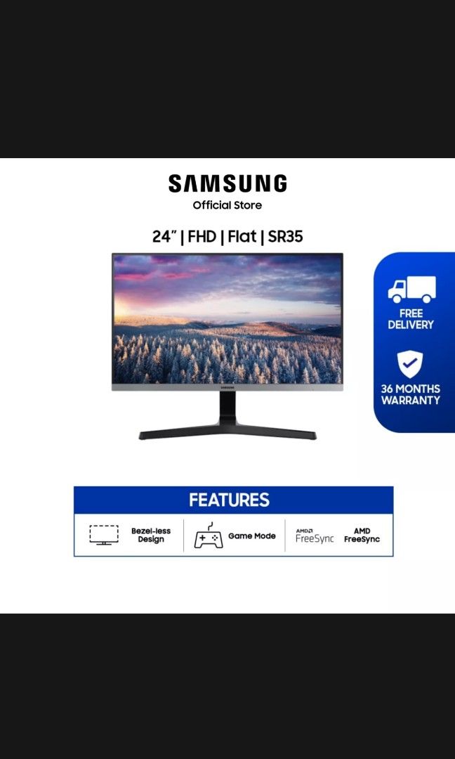 Samsung 24" Bezel-less LED Monitor SR350, Computers & Tech, Parts ...