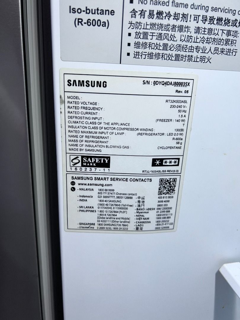 SAMSUNG 321L Fridge RT32K503ASL (93153), TV & Home Appliances, Kitchen ...