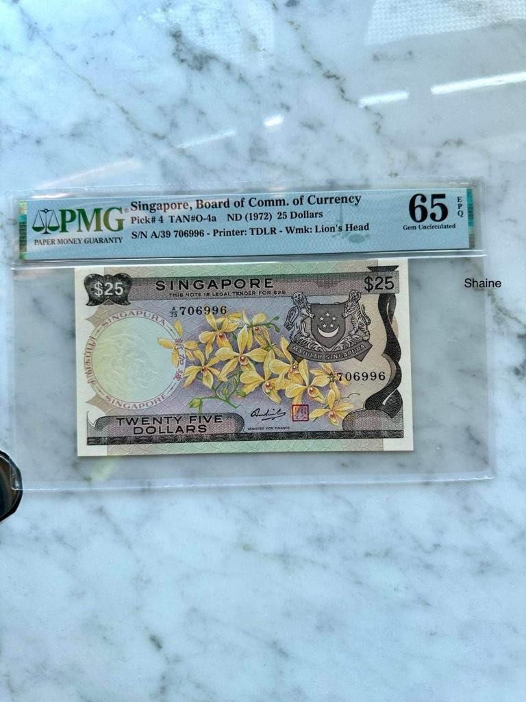Singapore $25 Orchid Notes / PMG EPQ 65 / GEM UNC, Hobbies & Toys ...