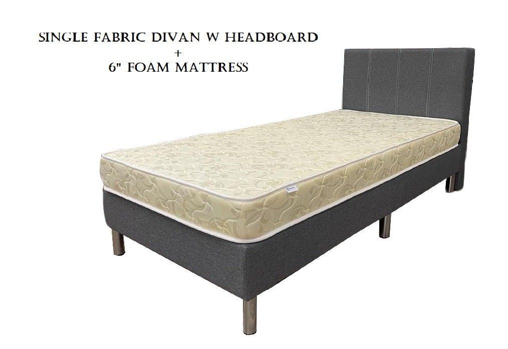 single /Super single/Queen size fabric divan with headboard including ...