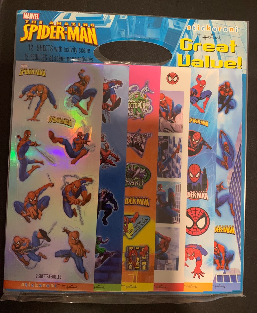 Spider-Man Sticker Set - 12 Sheets with activity Scene, Hobbies & Toys ...