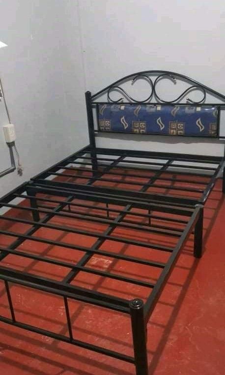 Split type bed frame haevy duty with padded on Carousell