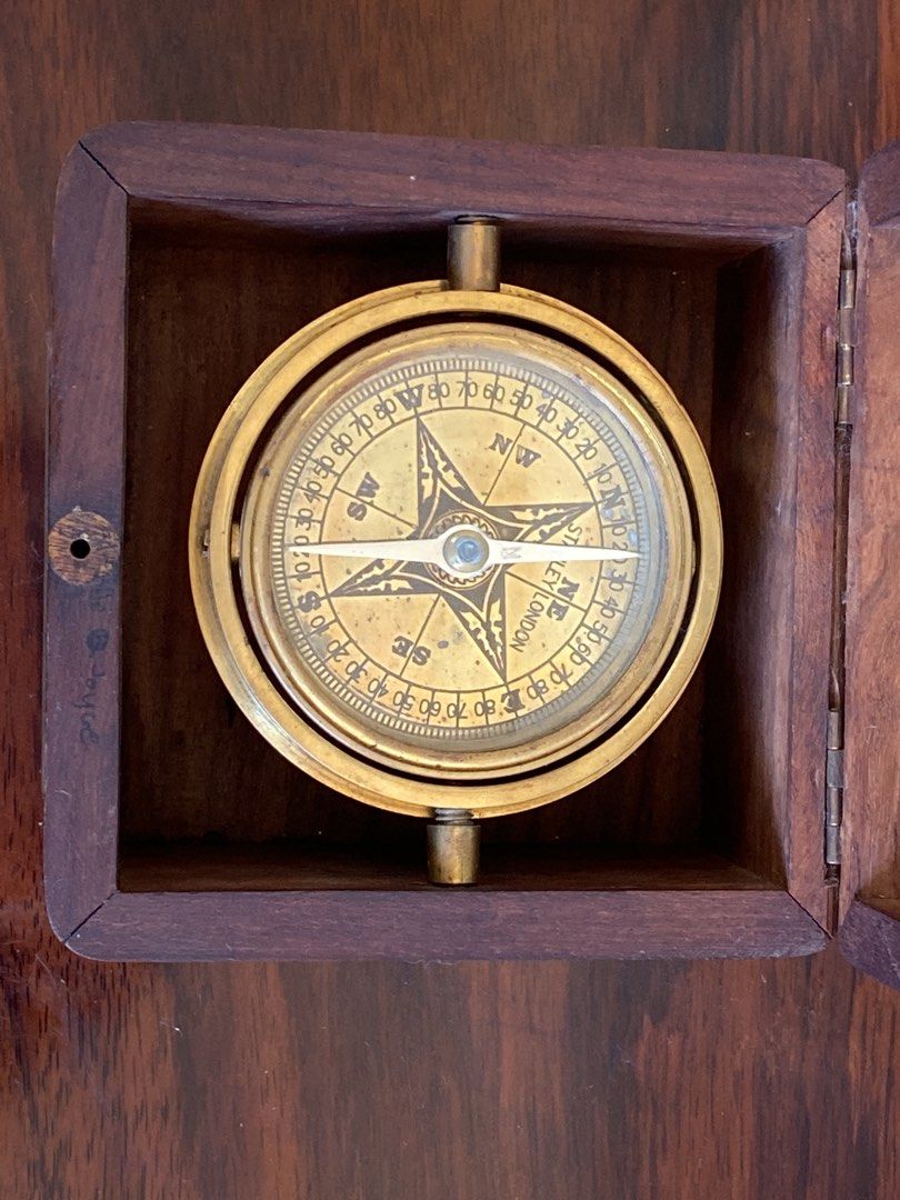 Stanley London magnetic compass Engravable small boxed with Beveled ...