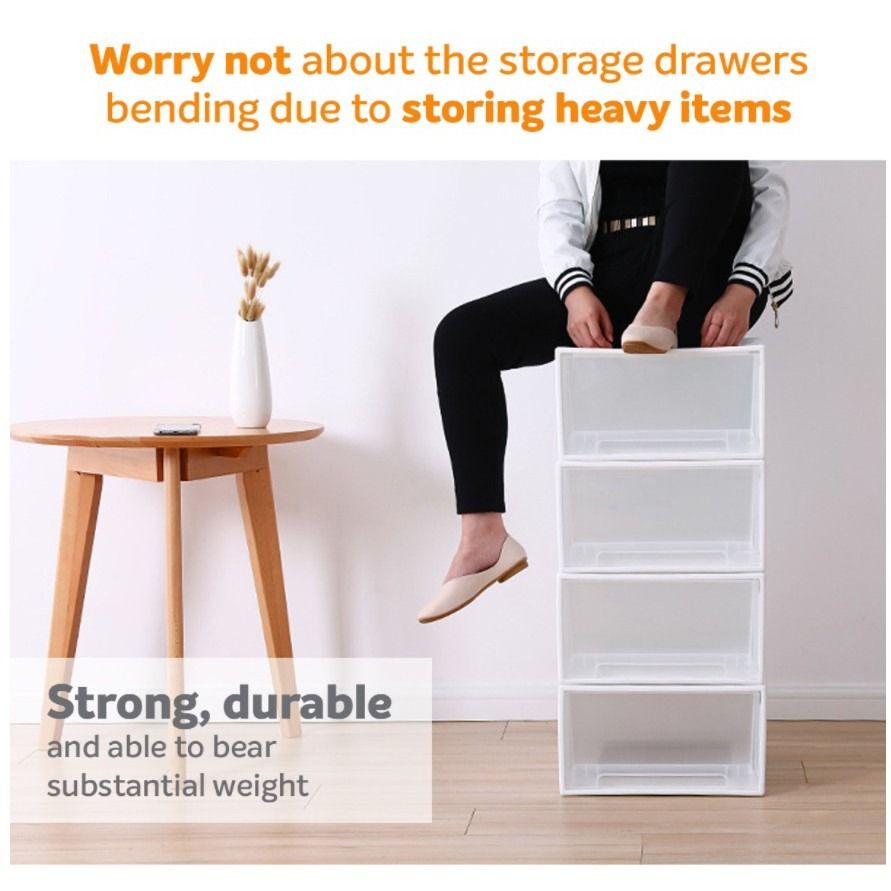 Storage Drawer/ Stackable/ Plastic Container Organizer 5L/13L/25L/34L ...