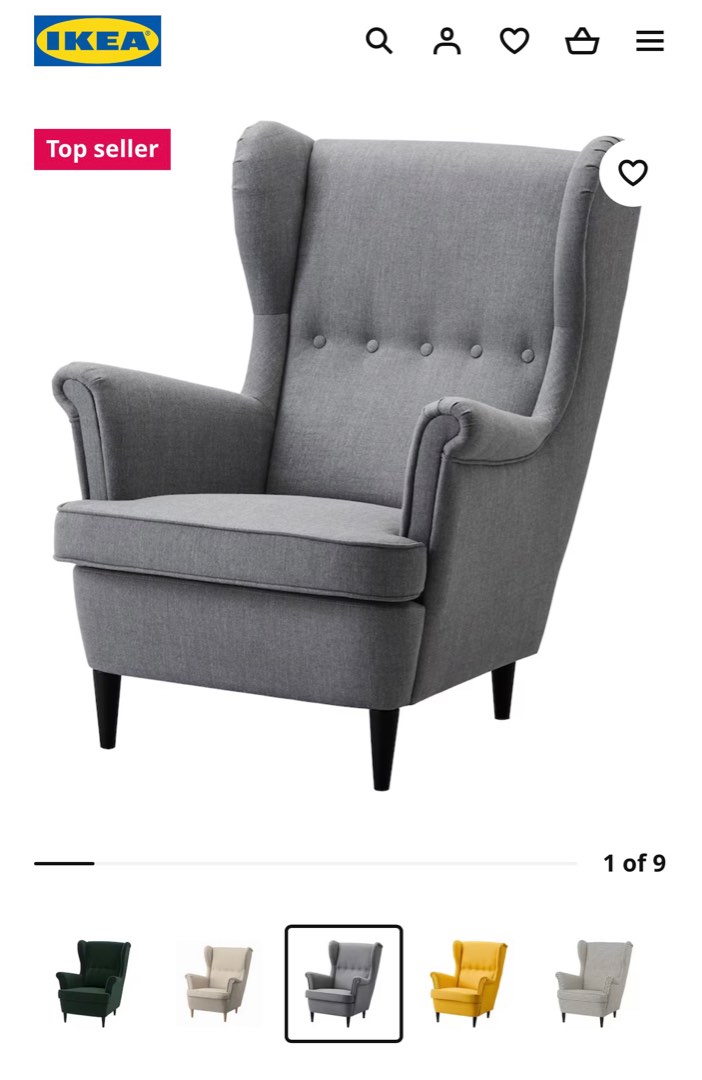 STRANDMON IKEA SOFA, Furniture & Home Living, Furniture, Sofas on Carousell