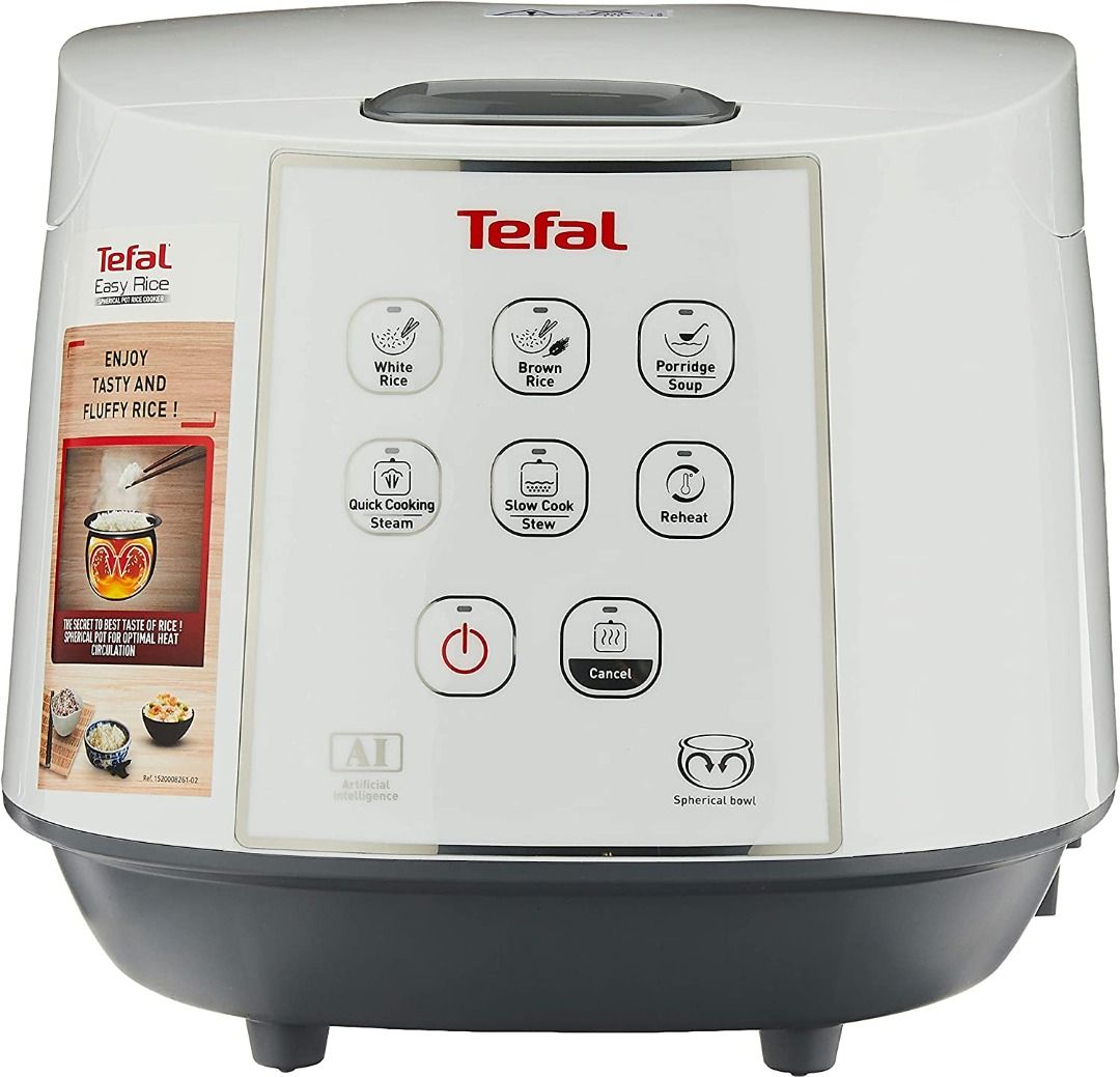 Tefal RK7321 Easy Rice Cooker Fuzzy Logic With Spherical Pot 1.8L White ...