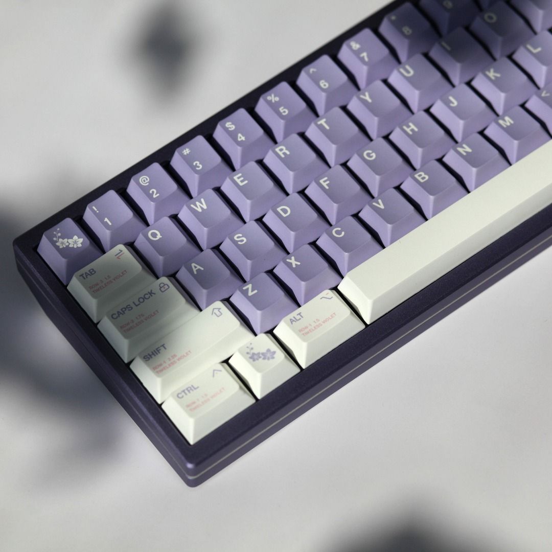 Timeless Violet PBT Dye-Sublimation Cherry Profile Keycap Set, High Quality PBT, non GMK, ePBT ...