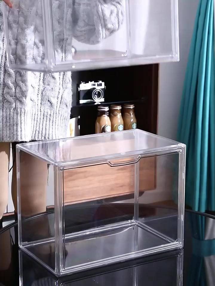Transparent Acrylic Storage Magnet Box Big Capacity Box Cabinet Drawer ...
