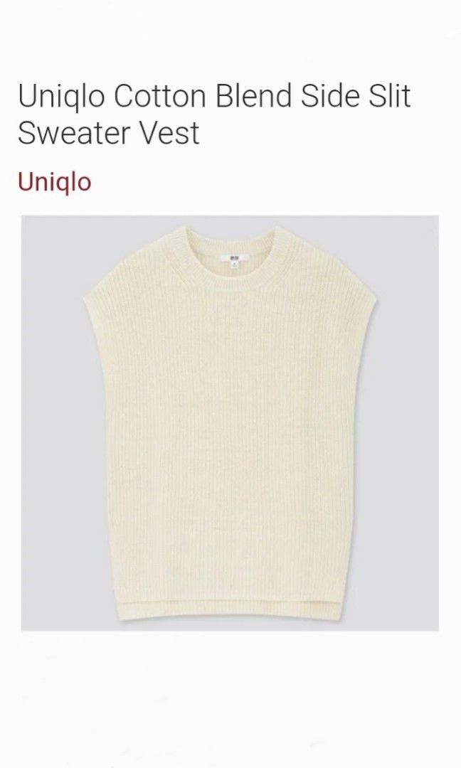 Uniqlo Knit Vest, Women's Fashion, Tops, Sleeveless on Carousell