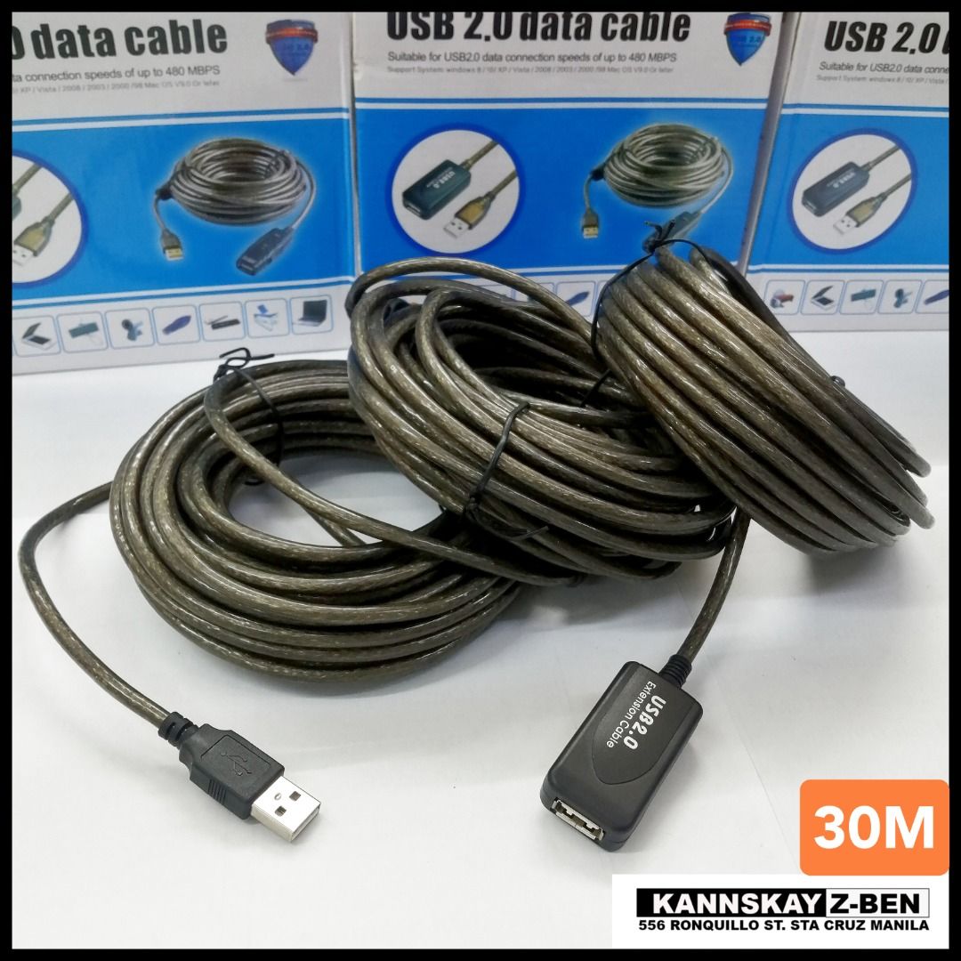USB 2.0 EXTENSION ACTIVE HIGH SPEED CABLE AM/AF 5M 10M 15M 20M 30M ...