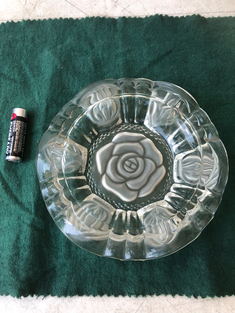 Vintage 6 inches Glass Ash Tray thick b1 on Carousell