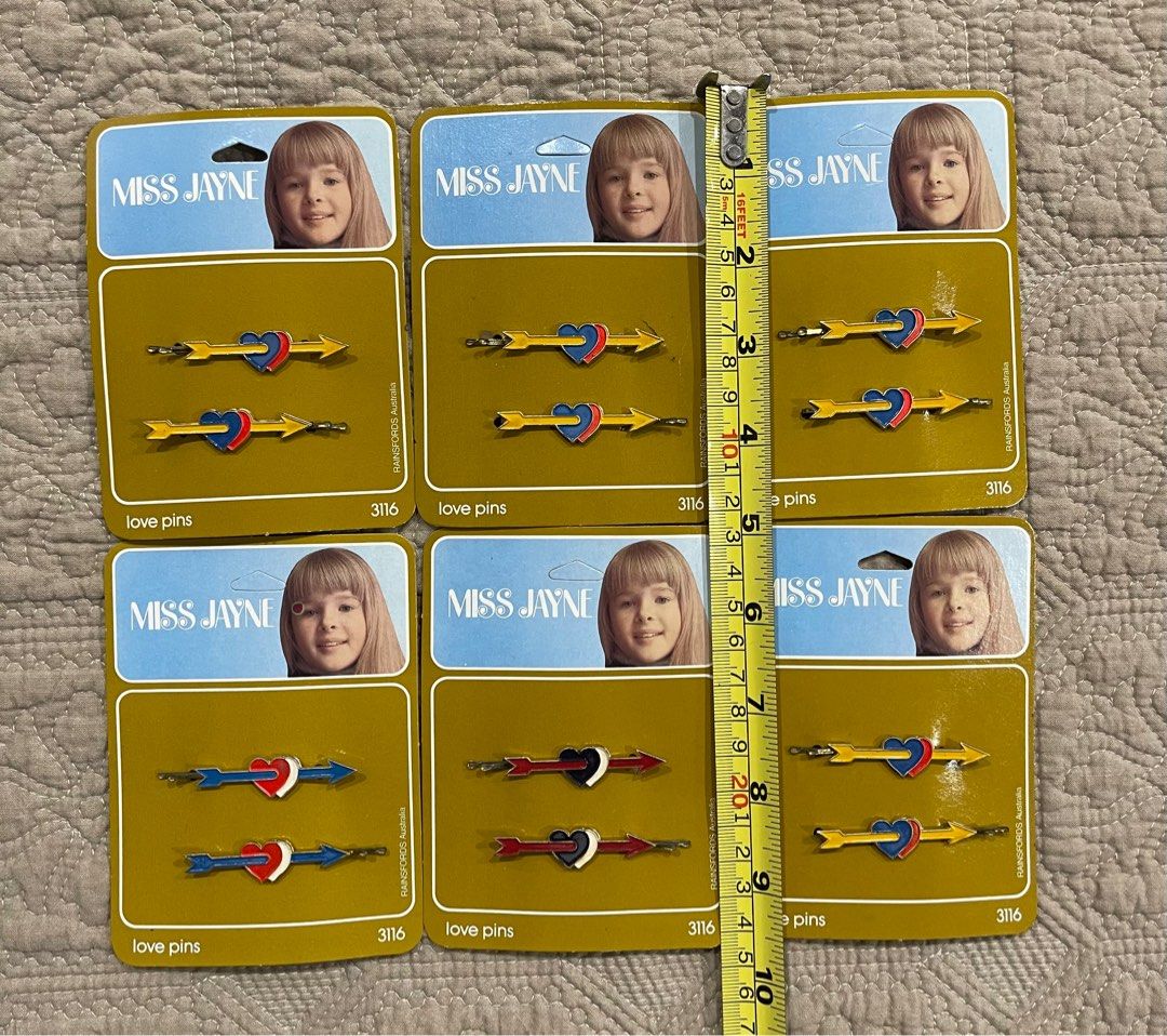 Vintage Hair Slide Clips Heart Arrow (SET OF 6 PAIRS), Hobbies & Toys ...