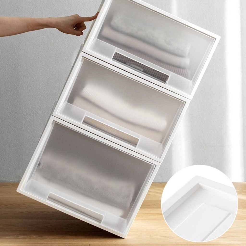 Wardrobe Storage Box Stackable Storage Drawers Desktop Organizer ...