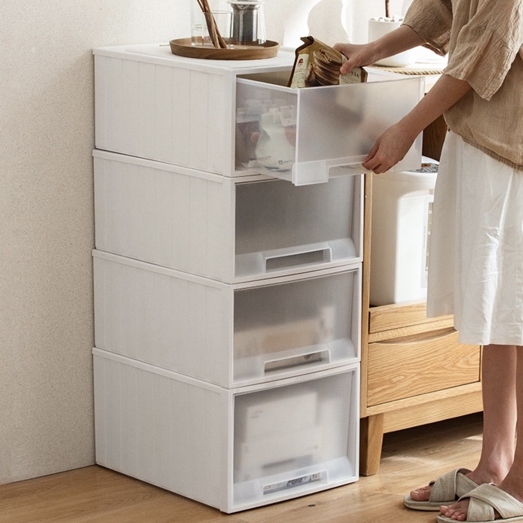 Wardrobe Storage Box Stackable Storage Drawers Desktop Organizer ...