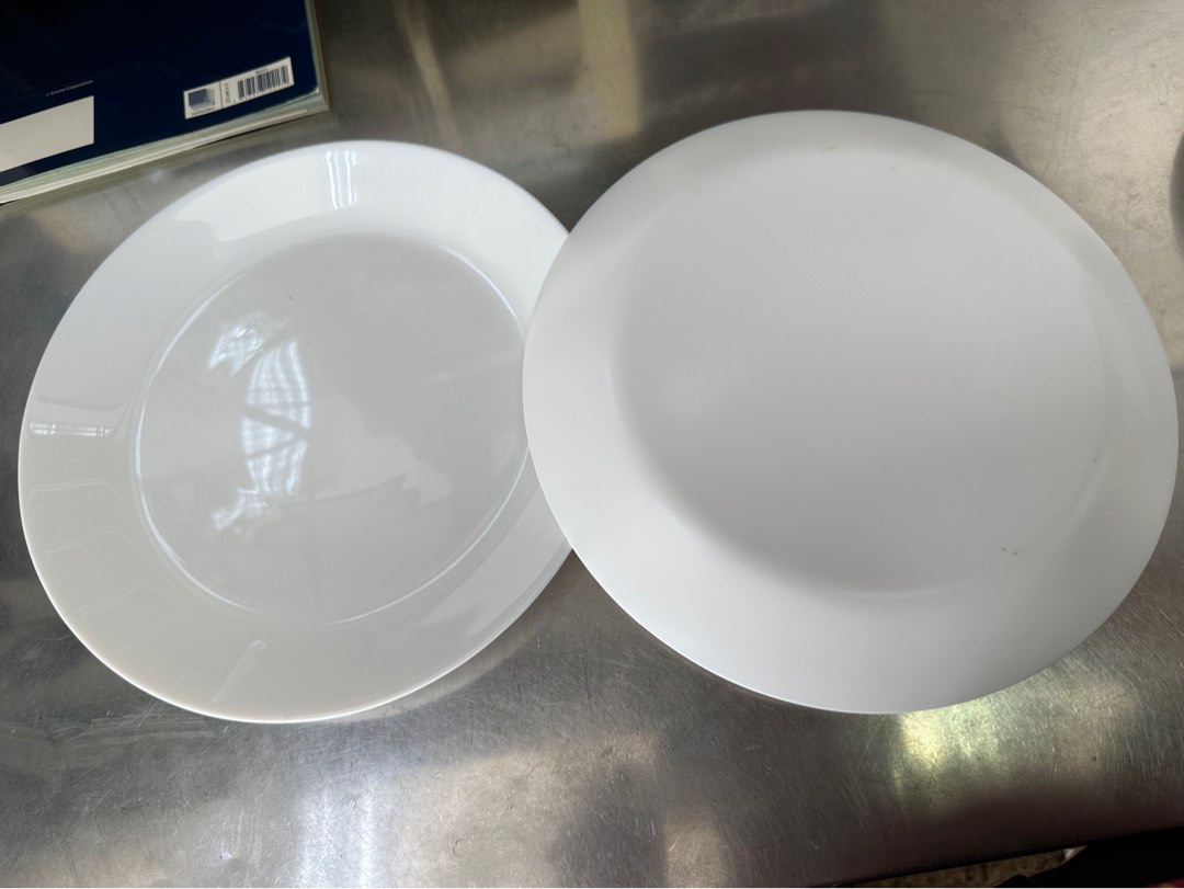 White glass plates, Furniture & Home Living, Kitchenware & Tableware ...
