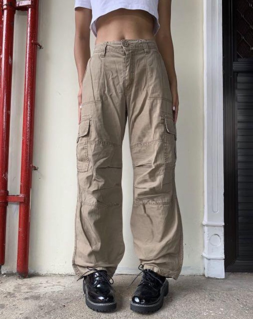 Y2k Grunge Hangten Brown Cargo Pants, Women's Fashion, Bottoms, Other Bottoms on Carousell