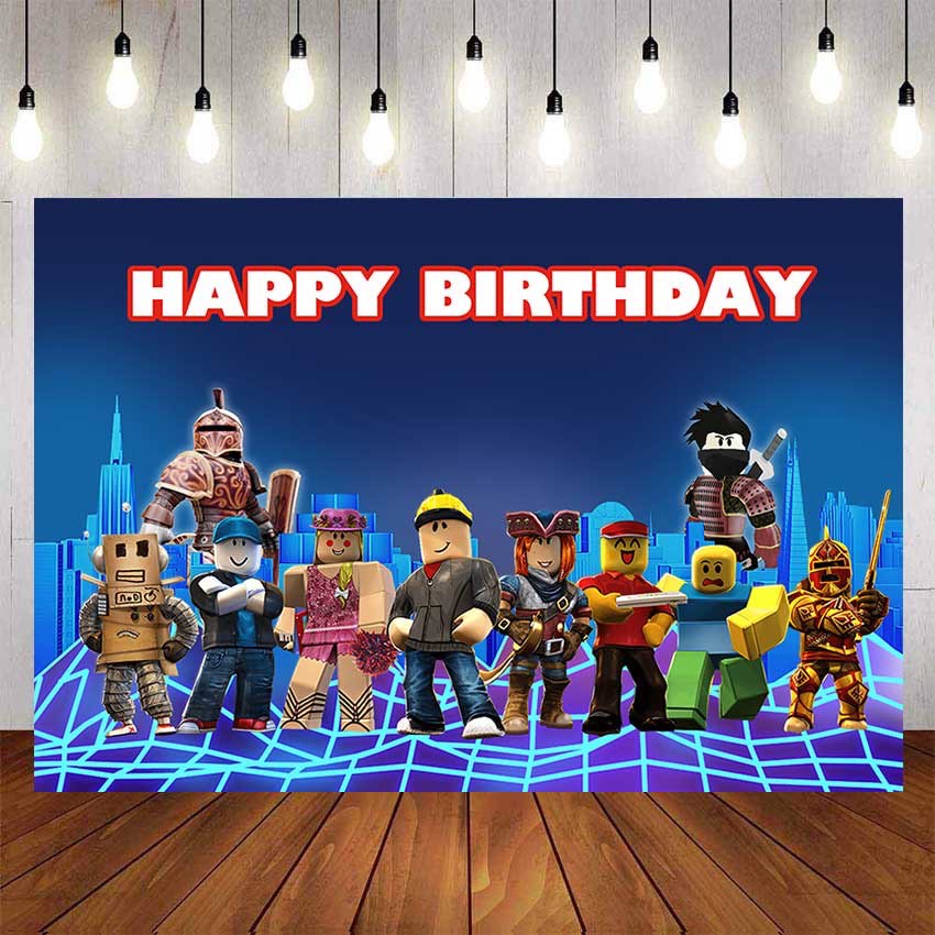 150x90cm Blue Roblox Backdrop Birthday Photography Background, Hobbies ...