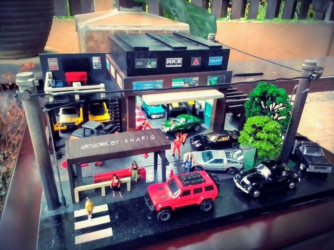 1/64 WOOD Custom Handmade Diorama for Hotwheels / Matchbox Hot wheels ...