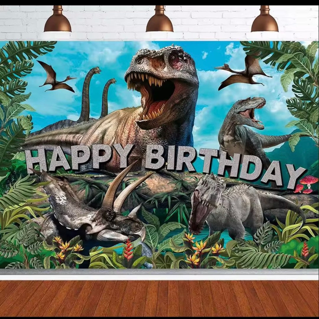 210x150cm Jurassic Birthday Backdrop Dinosaur Photography Party ...