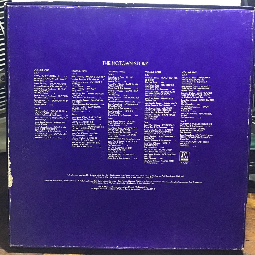 5x LP Motown Story - Stevie Wonder Marvin Gaye Supremes OOP VINYL RECORD BOX SET Anubis Piring ...
