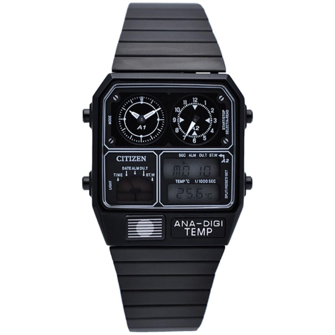 佐敦門市 現貨 100% 全新 Citizen JG2105 JG2105-93E 復刻 ANA-DIGI-TEMP Digital ...