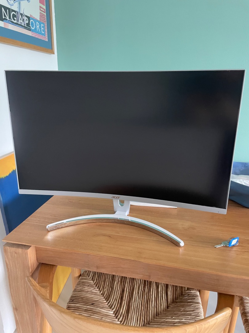Acer ED273 White Curved LED Monitor Screen, Computers & Tech, Parts & Accessories, Monitor ...