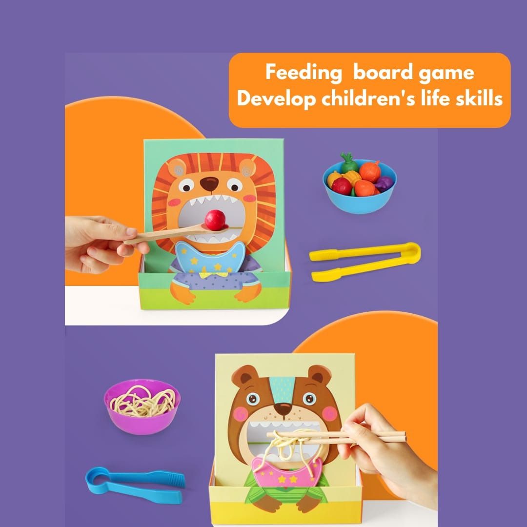 Animal feeding board game Children Kids Interactive Early education ...