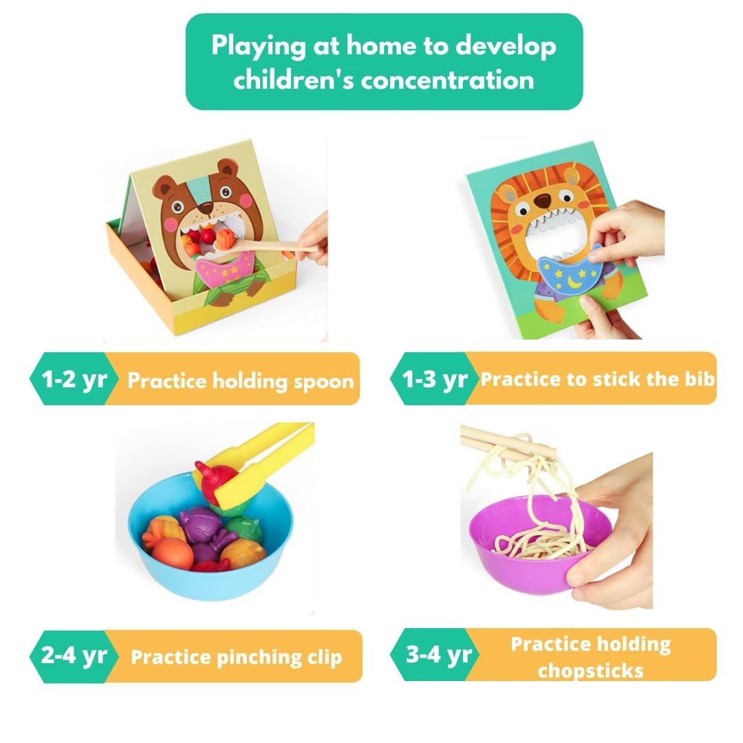 Animal feeding board game Children Kids Interactive Early education ...