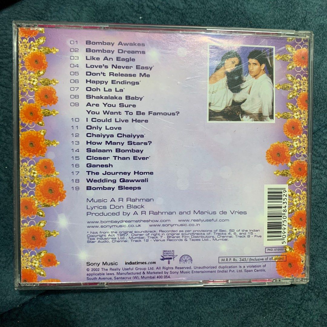 Ar Rahman Bombay Dream rare, Hobbies & Toys, Music & Media, CDs & DVDs ...
