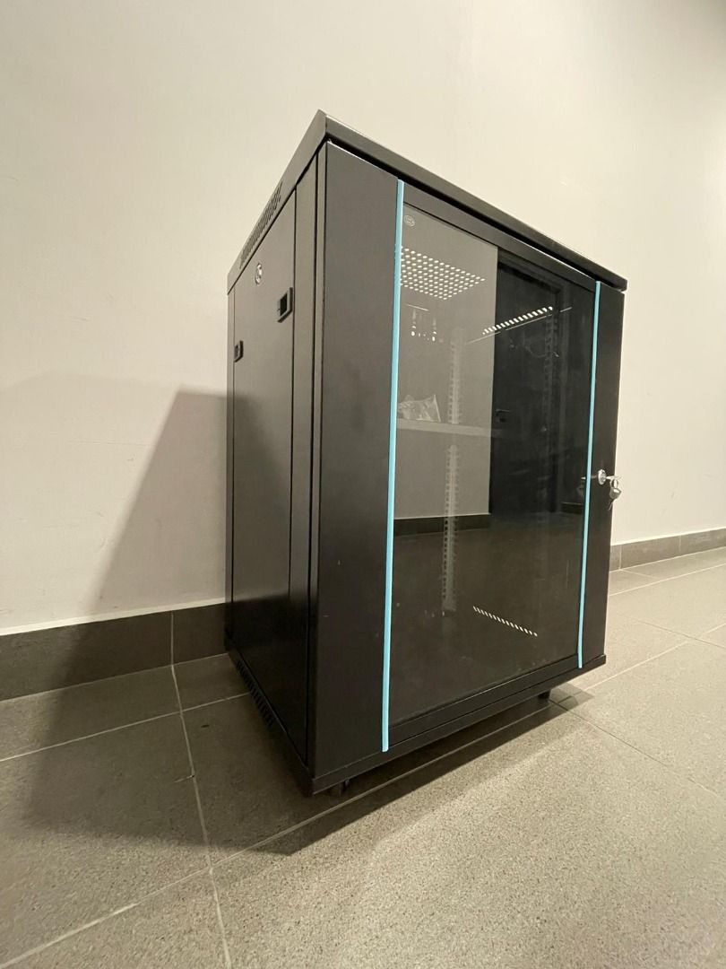 assembled 15U cart for CCTV recorder/ data storage/network server cart ...