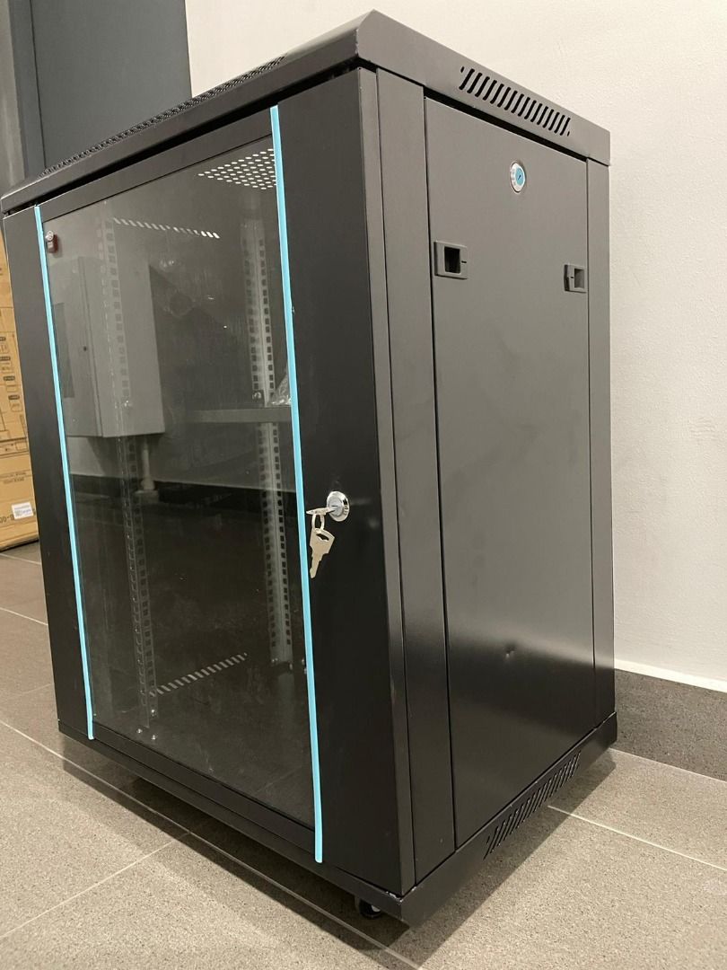 assembled 15U cart for CCTV recorder/ data storage/network server cart ...