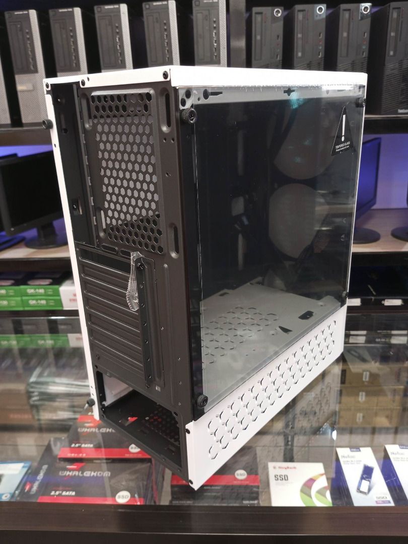 ATX ALPHAFOX WHITE TEMPERED GLASS CPU CASE, Computers & Tech, Parts ...