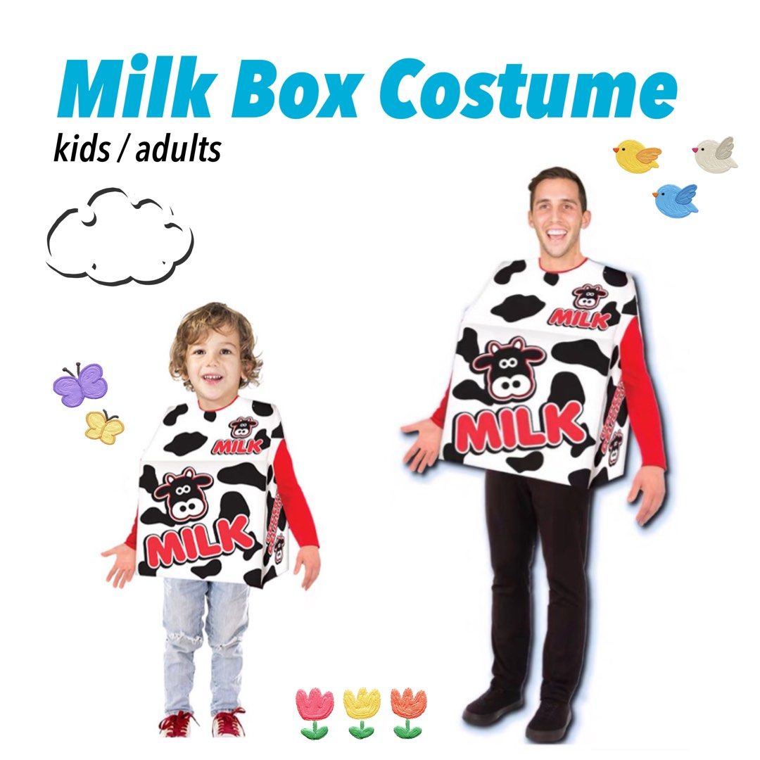 [Avail] Milk Box Costume (kids/adults) Food Theme Party Funny Halloween ...