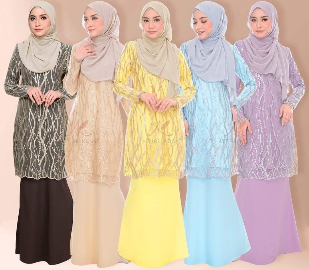Baju kurung Lace Mom Kids Ibu Anak Sedondon Raya, Women's Fashion, Muslimah Fashion, Baju Kurung ...