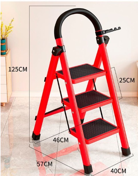 Bright RED Ladder / Steps, Sturdy & Portable, Furniture & Home Living ...