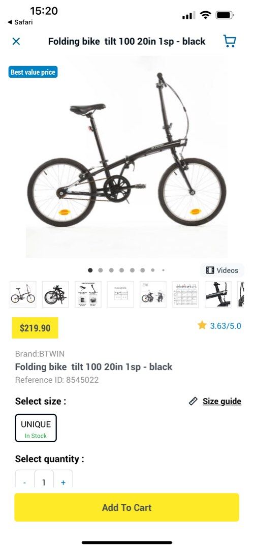 Decatlon Bike - Btwin Tilt 100 Single Speed folding bike, Sports ...