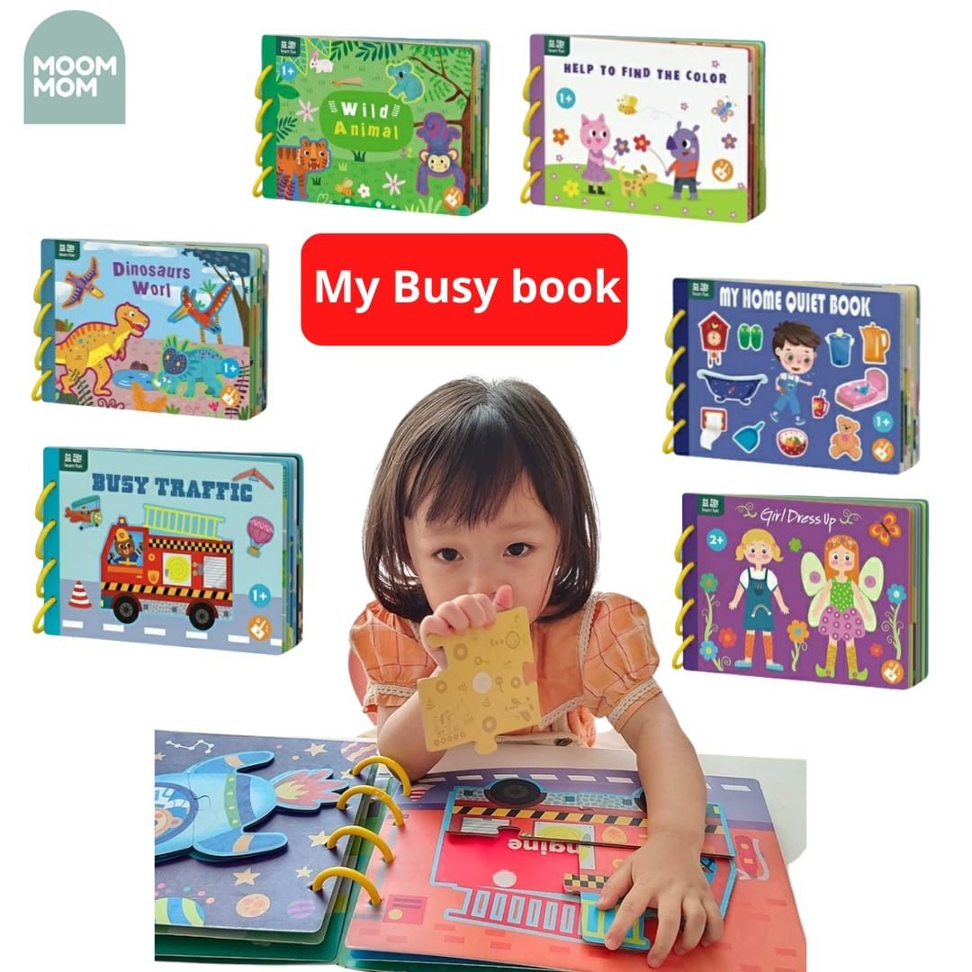 Busy book Children Kids Education Quiet book puzzle activity Home based ...